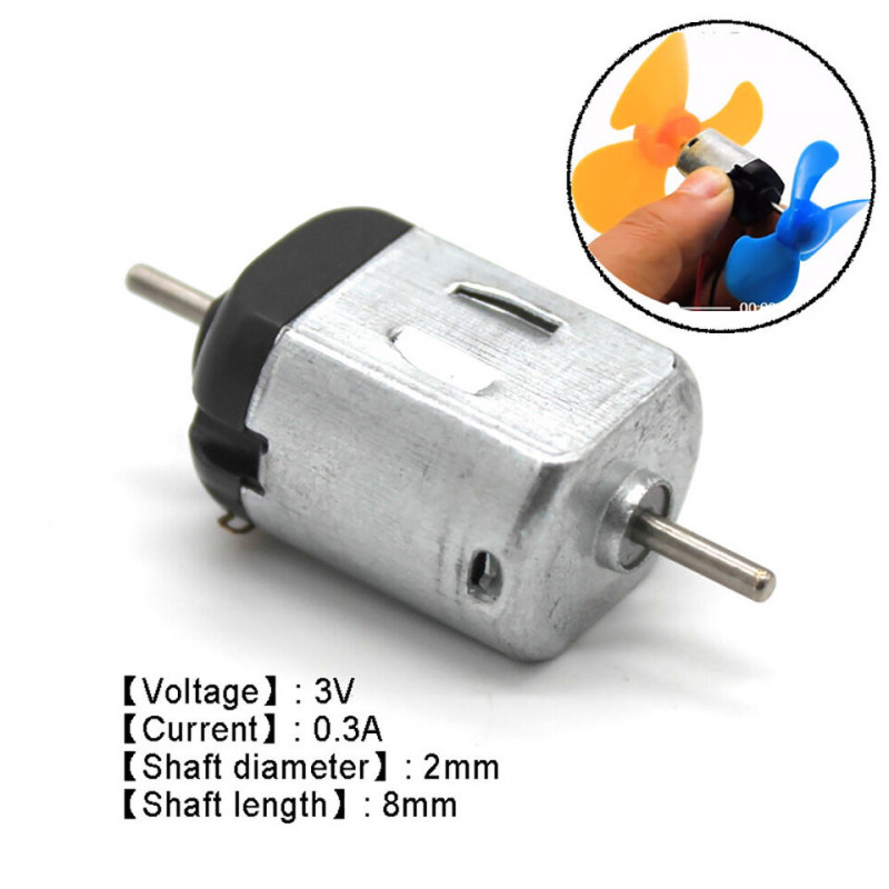 Mini Electric DC Motor 3V 11000 rpm Two-axis Motor 2mm Shaft